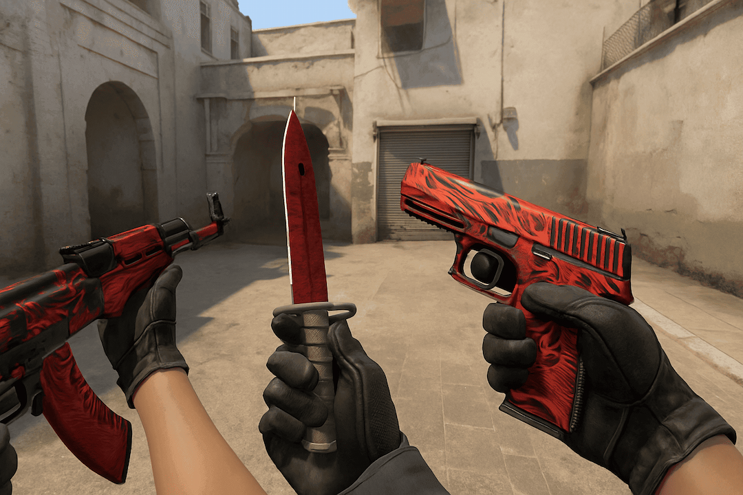 Popular Cheap and Expensive Red Skins in CS2